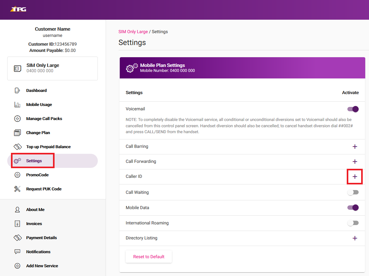 TPG Mobile Features | TPG Support