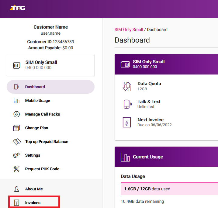 How to view your TPG Invoice in My Account | TPG Support