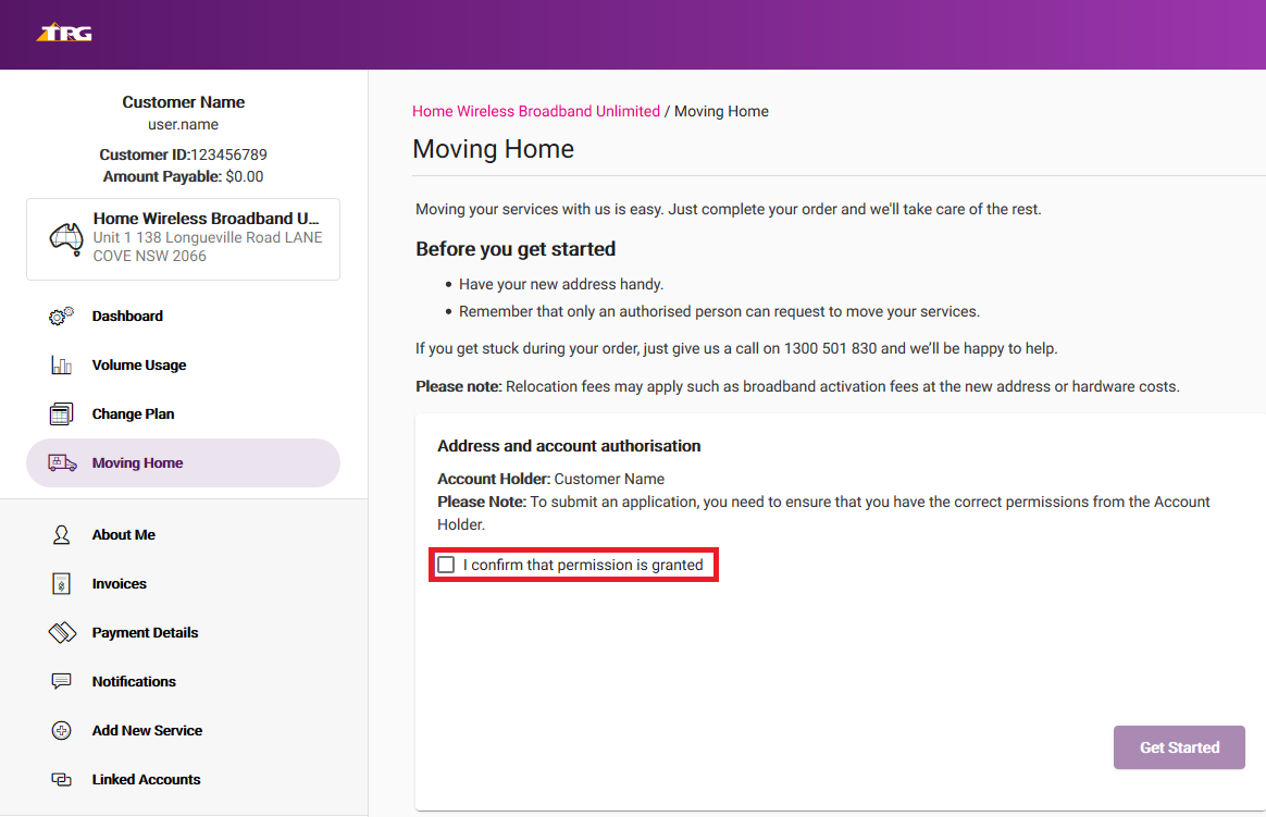 How to relocate your TPG services in My Account | TPG Support