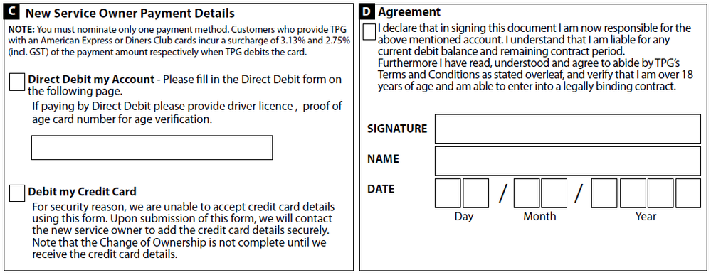 Transfer ownership of your TPG account | TPG Support