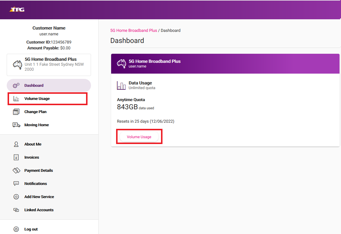 Check your internet usage in My Account | TPG Support